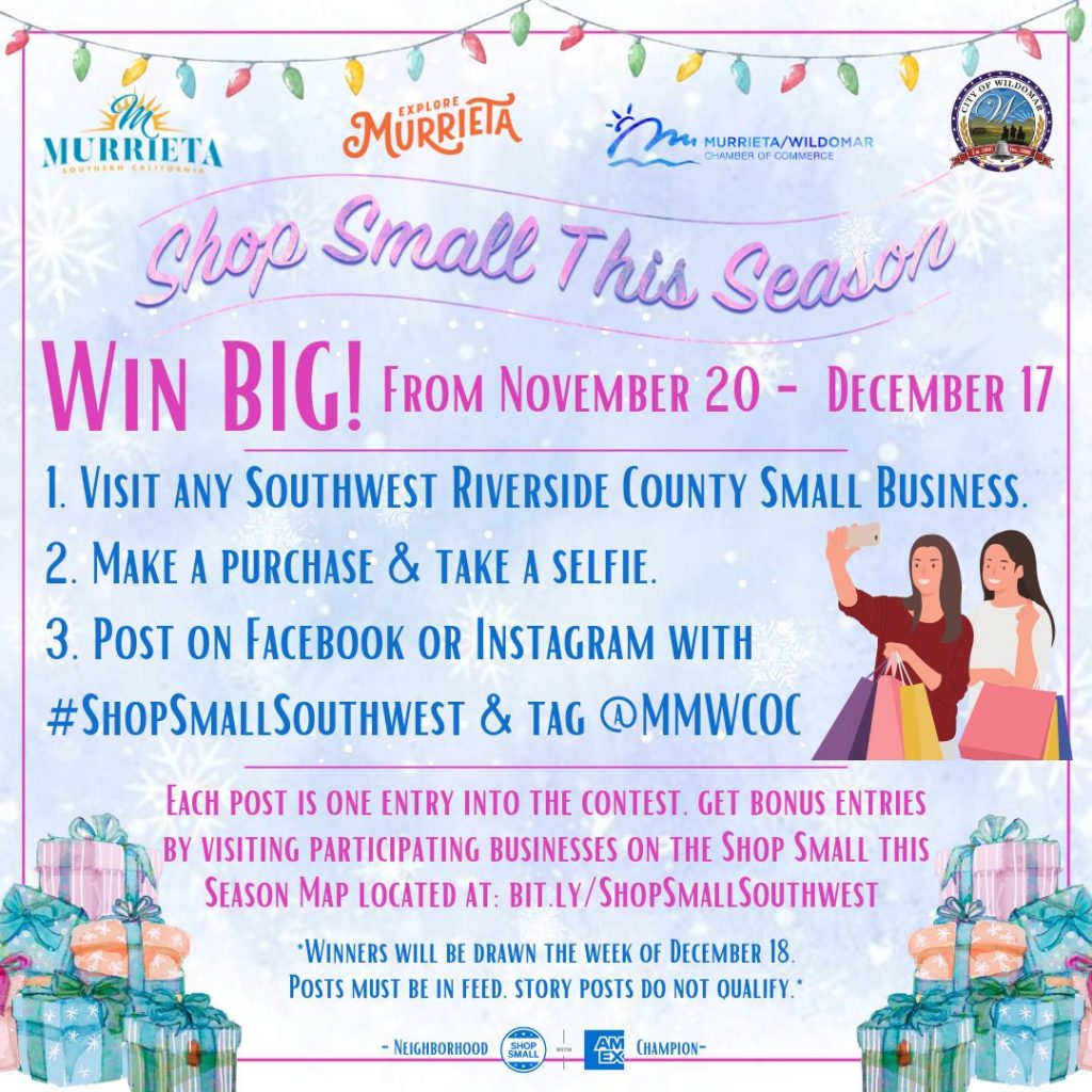 Shop Small This Season - Murrieta/Wildomar Chamber of Commerce